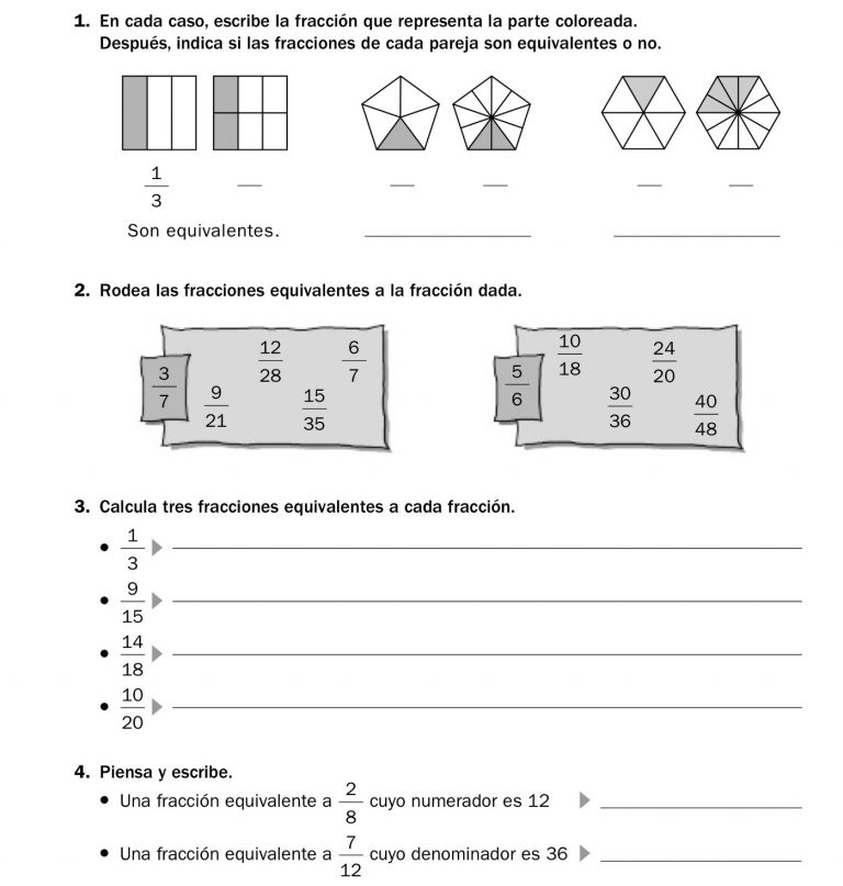 📚Ejercicios De Lectura Y Escritura De Fracciones - PDF - Imprimir ...