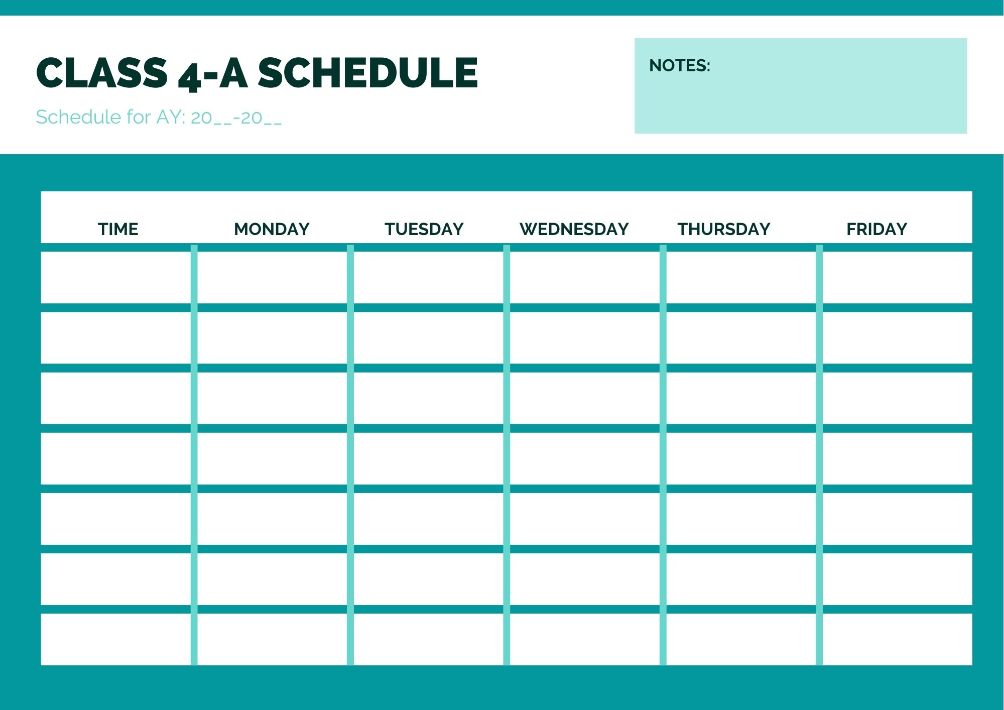 📚Horarios de clase para imprimir | Técnicas Para Docentes
